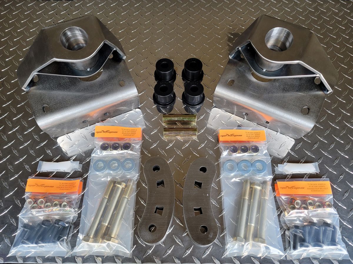 RDP XTREME: '77-'86 GM K30 & '87-'91 GM V30 / V3500 SHACKLE FLIP BRACKET KIT